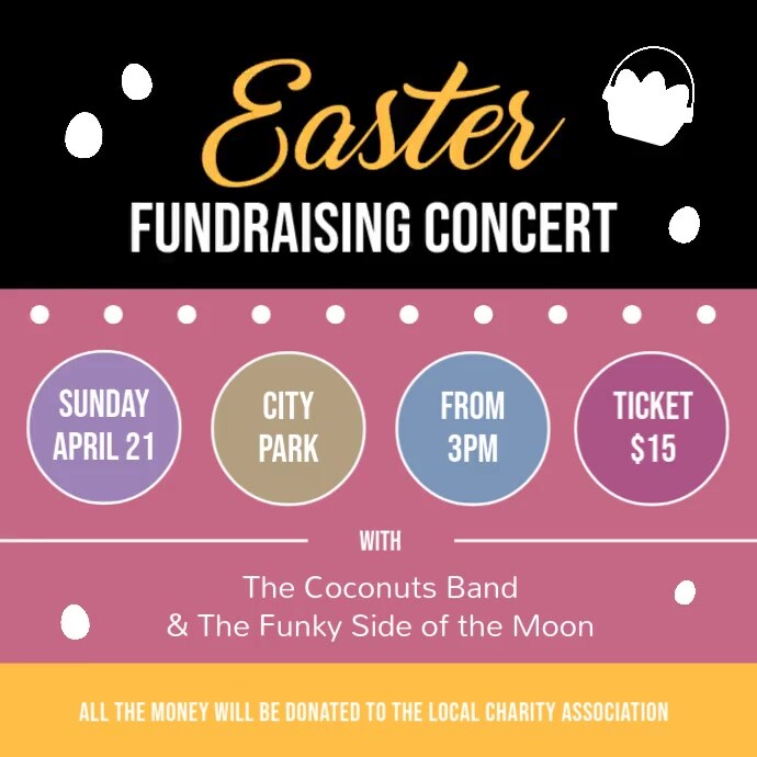 Easter Fundraising Concert Square Video Template | PosterMyWall