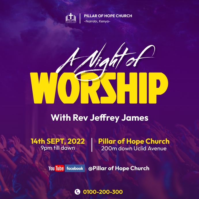 A night of worship Template | PosterMyWall