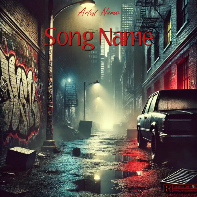 a rap song cover with a gritty, urban vibe Template | PosterMyWall