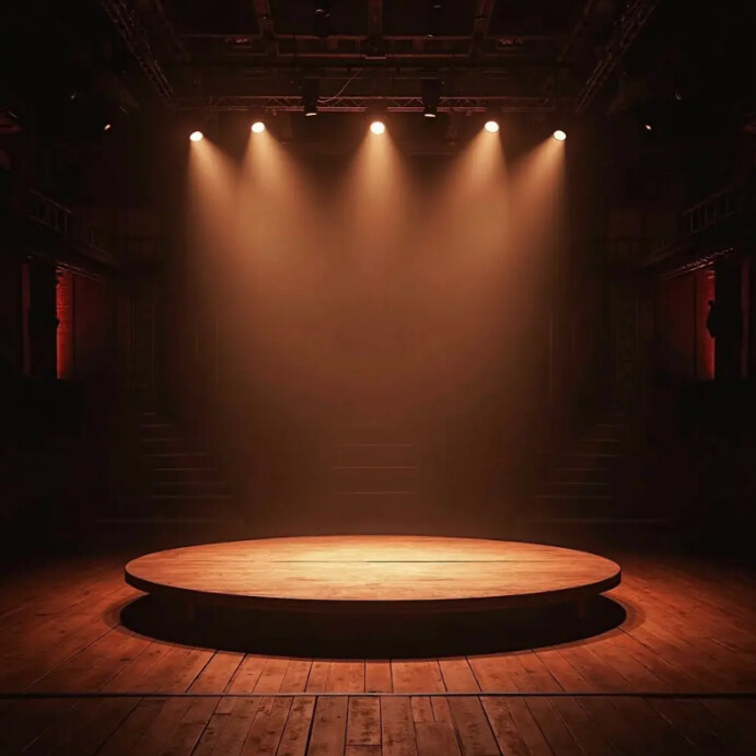 Copy of A rustic theater stage spotlight | PosterMyWall