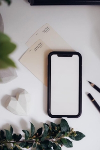 A smart phone on a notepad Template | PosterMyWall