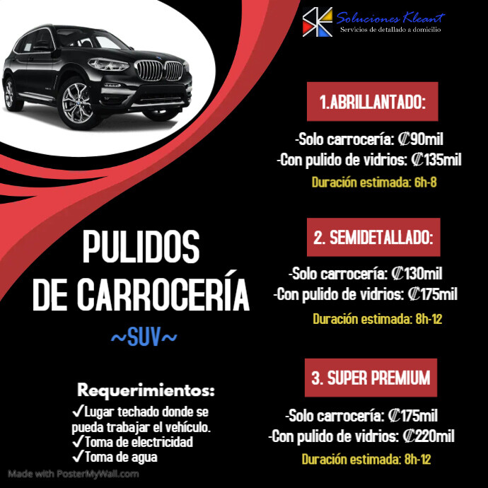 Pulido SUV grande | PosterMyWall