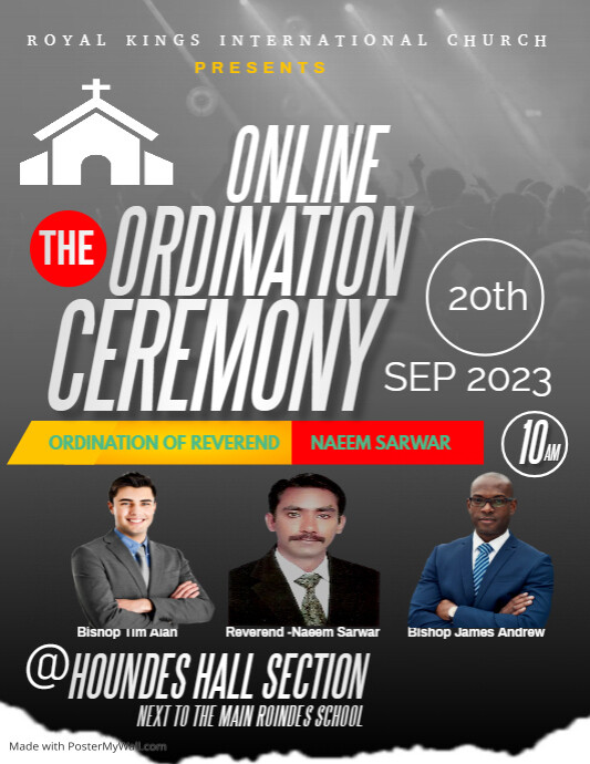 ORDINATION CEREMONY | PosterMyWall