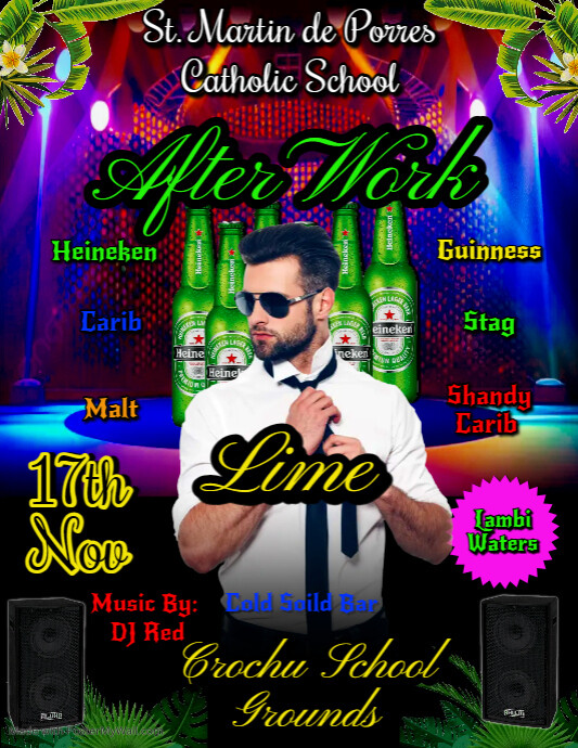 Friday After Work Lime Flyer | PosterMyWall