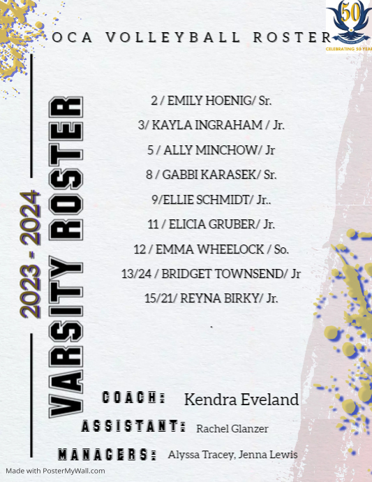 Basketball Roster Generic | PosterMyWall