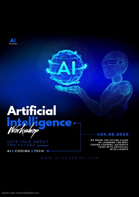 Copy of Artificial intelligence workshop flyer | PosterMyWall