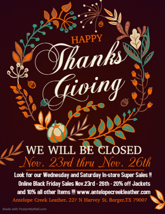 Copy of thanksgiving flyer, thanksgiving sale, turkey | PosterMyWall