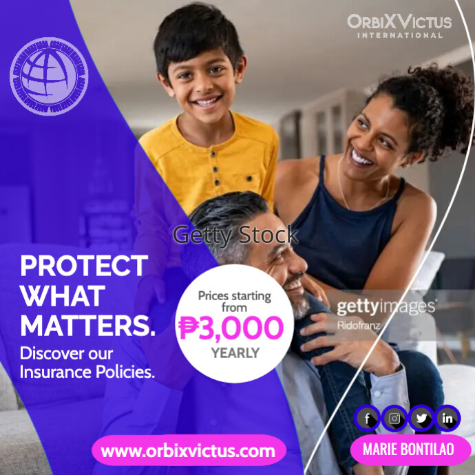 Insurance services purple and dark blue color | PosterMyWall