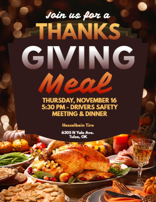 Thanksgiving Dinner Flyer Template | PosterMyWall