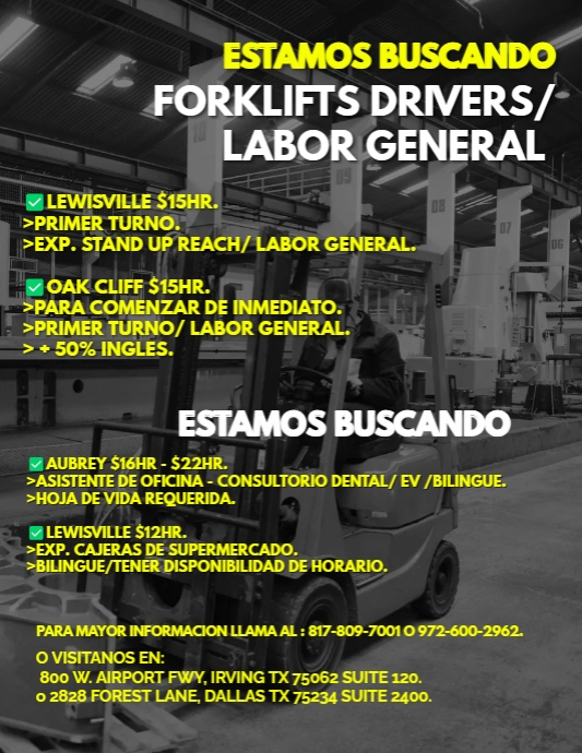 we're hiring forklift drivers flyer | PosterMyWall
