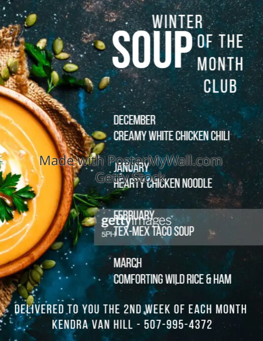 Daily Soup Menu Card Printable Flyer | PosterMyWall