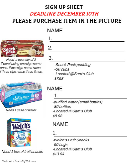 Copy of Sign Up Sheet Template | PosterMyWall