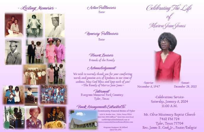 Copy of Marva jean Jones | PosterMyWall