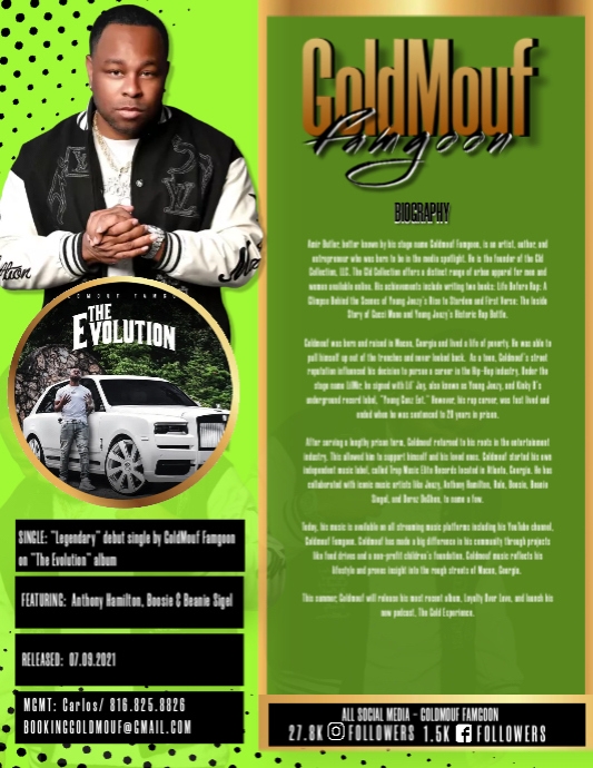 Goldmouf One Sheet | PosterMyWall