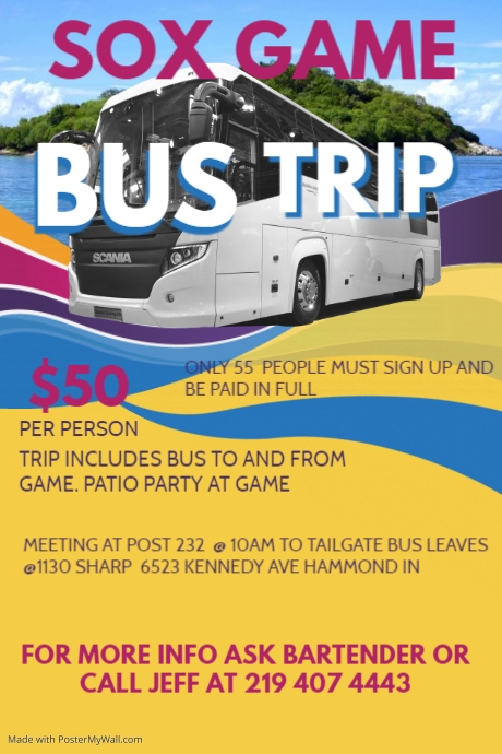 Copy of Bus Tour To Sea Flyer Template | PosterMyWall