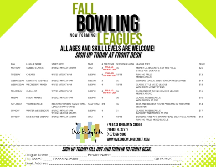 Copy of Fall League Main Flyer | PosterMyWall