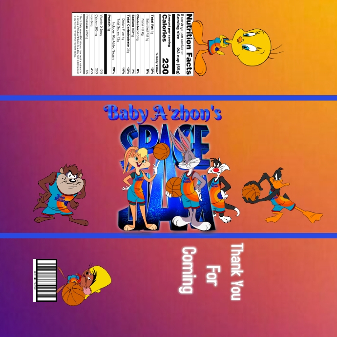 Copy of Space jam candy bar | PosterMyWall
