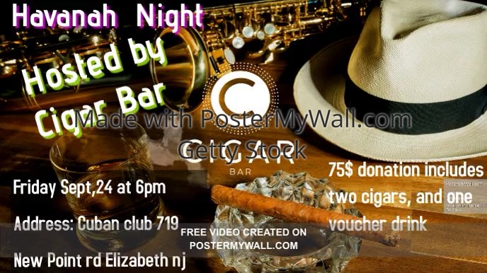 Copy of zoom backgrounds/backdrop/channel/cigar fan | PosterMyWall