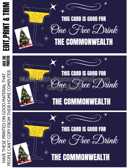 FREE DRINK CARD | PosterMyWall