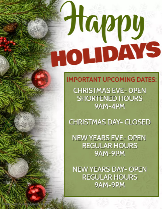Copy of Happy Holidays Office Closure | PosterMyWall