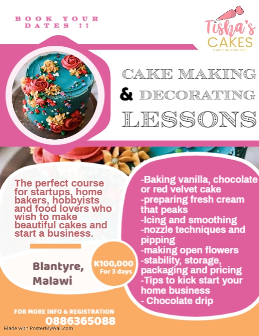Cake Decoration Class Flyer | PosterMyWall