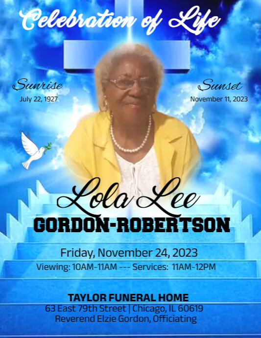 blue sky Obituary Cover,church newsletter , f | PosterMyWall