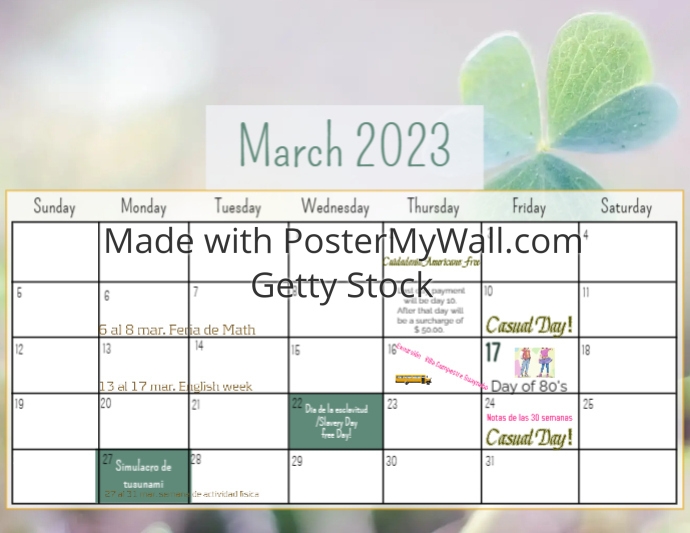 March 2023 Calendar | PosterMyWall
