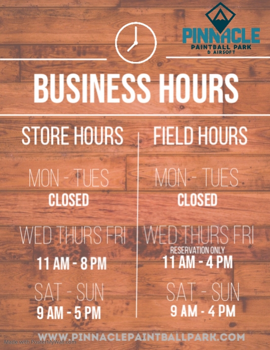 Copy of Business hours wooden flyer info | PosterMyWall