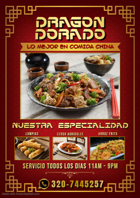 Chinese Restaurant Menu Design Template | PosterMyWall