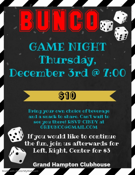 Bunco Night Flyer | PosterMyWall