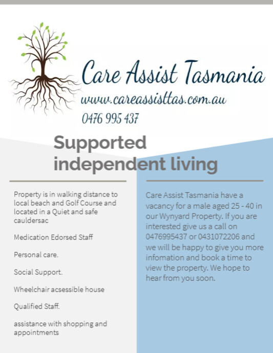 Grey and Blue Assisted Living Flyer | PosterMyWall