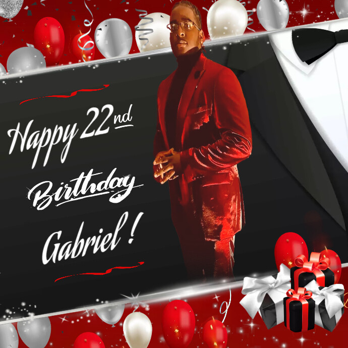 Copy of Gabriel Charles 22nd Birthday Banner (2) | PosterMyWall