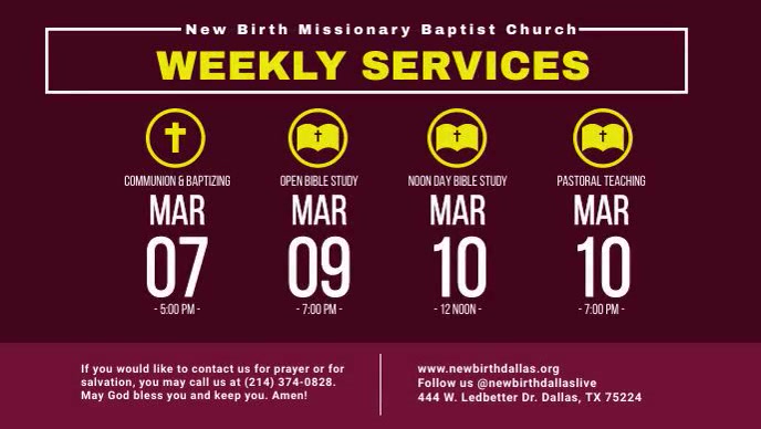 Copy of 03-07 Church Weekly Services | PosterMyWall