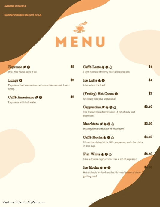Online Coffee Menu | PosterMyWall