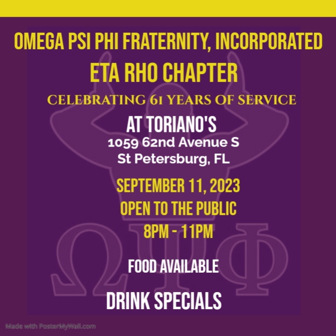 Omega psi phi fraternity founders luncheon | PosterMyWall