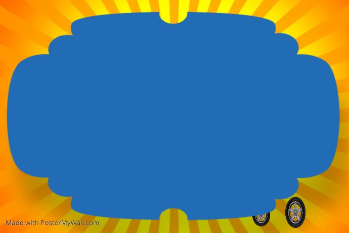 BLIPPI orange blue birthday invite | PosterMyWall