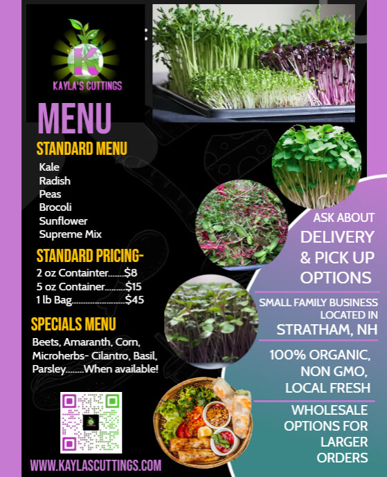 Microgreen Menu | PosterMyWall
