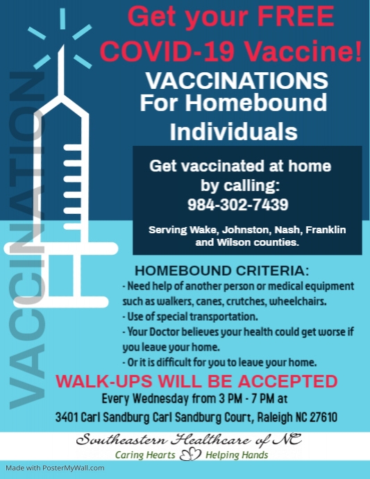 Homebound Covid-19 Vaccination Program Flyer | PosterMyWall