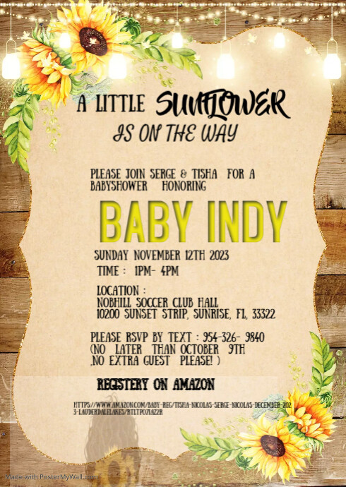 Vintage Sunflower theme invitation | PosterMyWall
