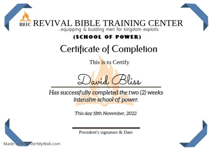 Blue Elegant simple certificate | PosterMyWall