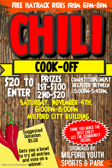 Copy of Chili Cook-Off Contest Poster Template | PosterMyWall