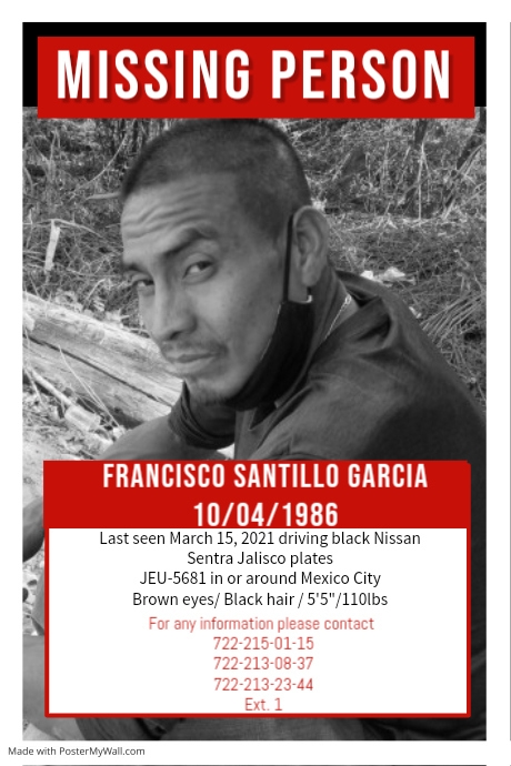 Copy of Copy of Missing Person Poster Black and White | PosterMyWall