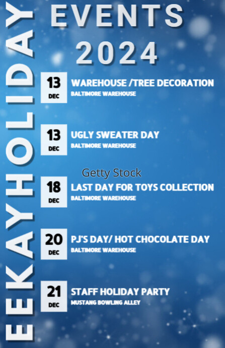 Christmas calendar, Christmas events, calendar | PosterMyWall