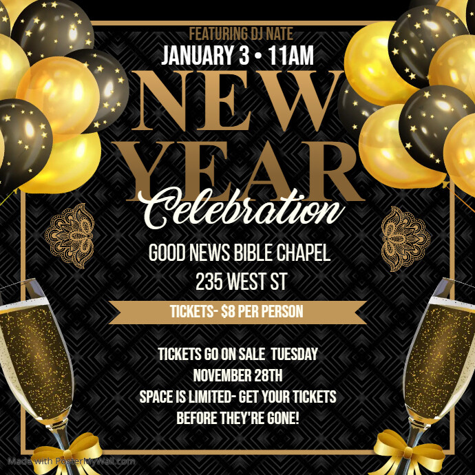 NEW YEAR PARTY BANNER | PosterMyWall