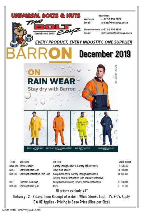Copy of Barron on Rainwear - December 2019 | PosterMyWall