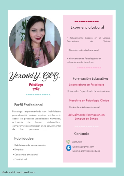 Copia de Modern Pastel Themed Resume | PosterMyWall
