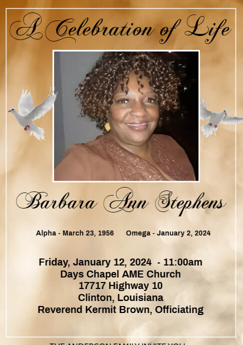 Golden Funeral Announcement Card (1) | PosterMyWall