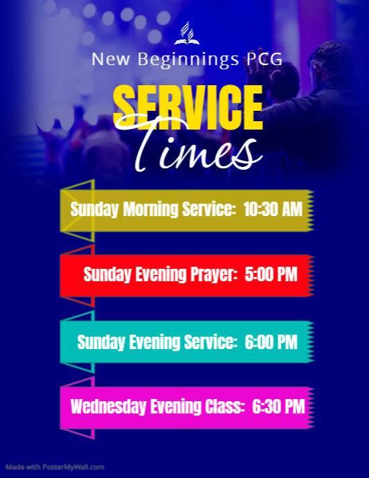 church service time flyer | PosterMyWall