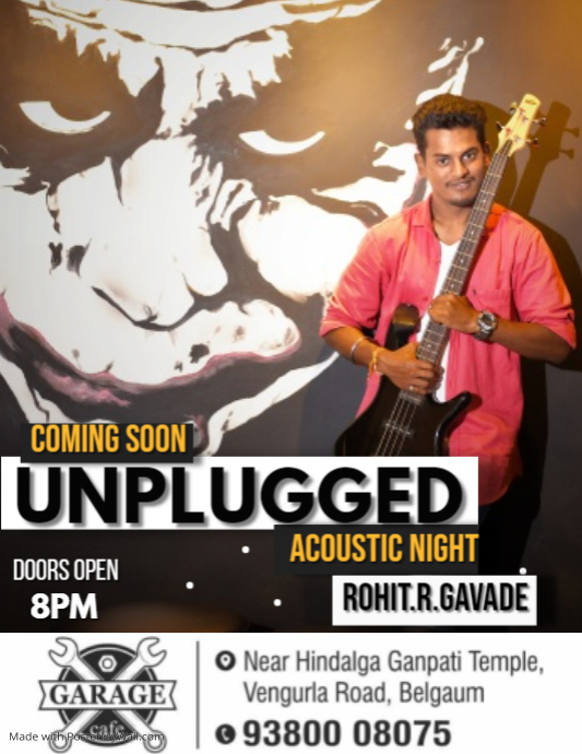 Copy of Copy of Solo Band Acoustic Concert Poster Template | PosterMyWall
