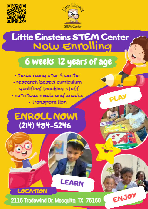 preschool enrollment advertisement | PosterMyWall
